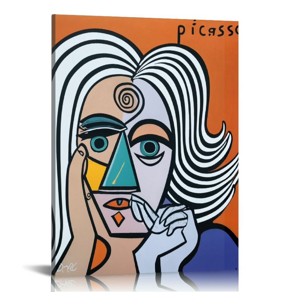 FLORID Vintage Picasso Poster - Retro Cubism Print - Portrait, Line ...