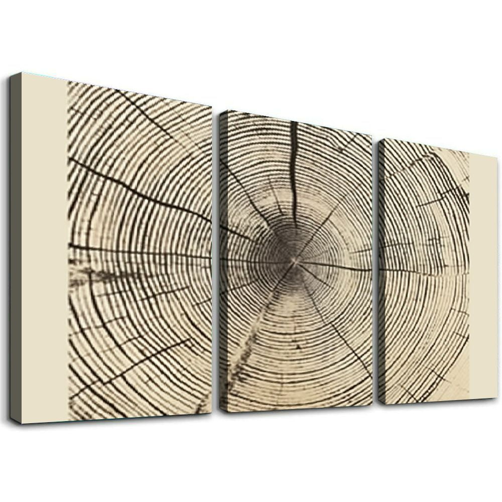 FLORID Wall Art Canvas Framed Tree Ring Canvas Wall Art Print Pastel ...