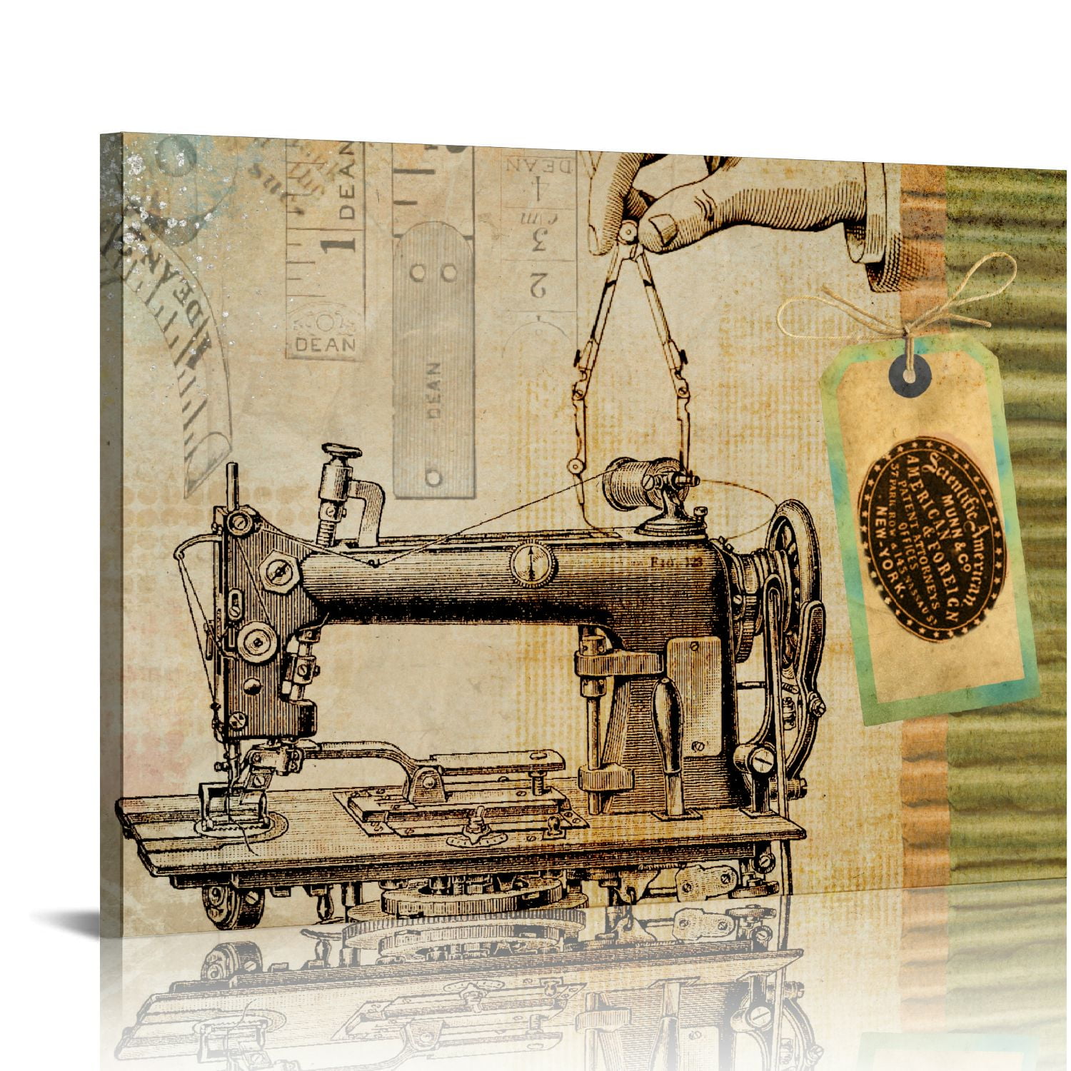 FLORID Wall Art Decor Sewing Machine Paintings Print on Canvas ...