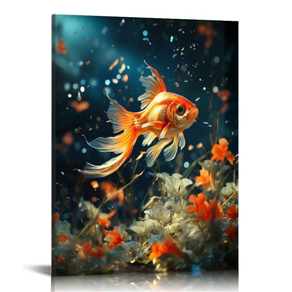 FLORID Wall Art Printed 16x20 in / 12x16 in Goldfish Artwork Paintings ...