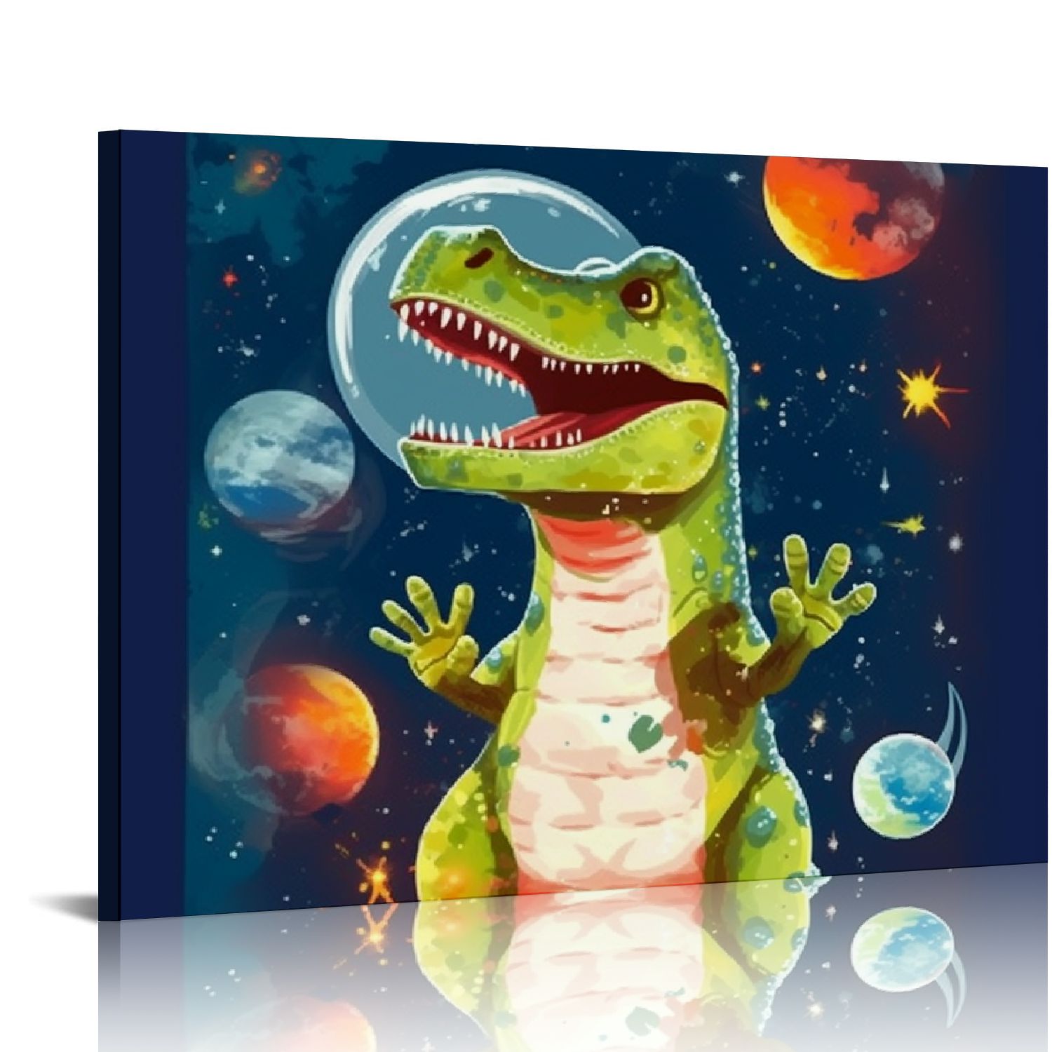 FLORID Wall Art Printed Outer Space Dinosaur Room Decor, Solar System ...