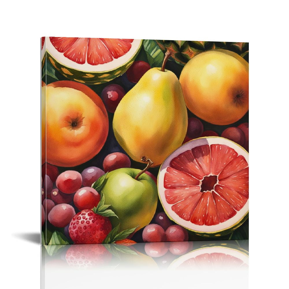 FLORID Wall Decor Art Square 16x16in Fruits Canvas Print Picture ...