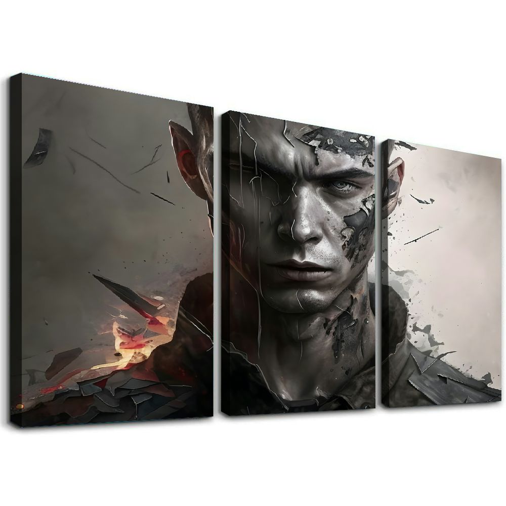 FLORID War Fighter Wall Art for Living Room, Banksy Style, Abstract ...