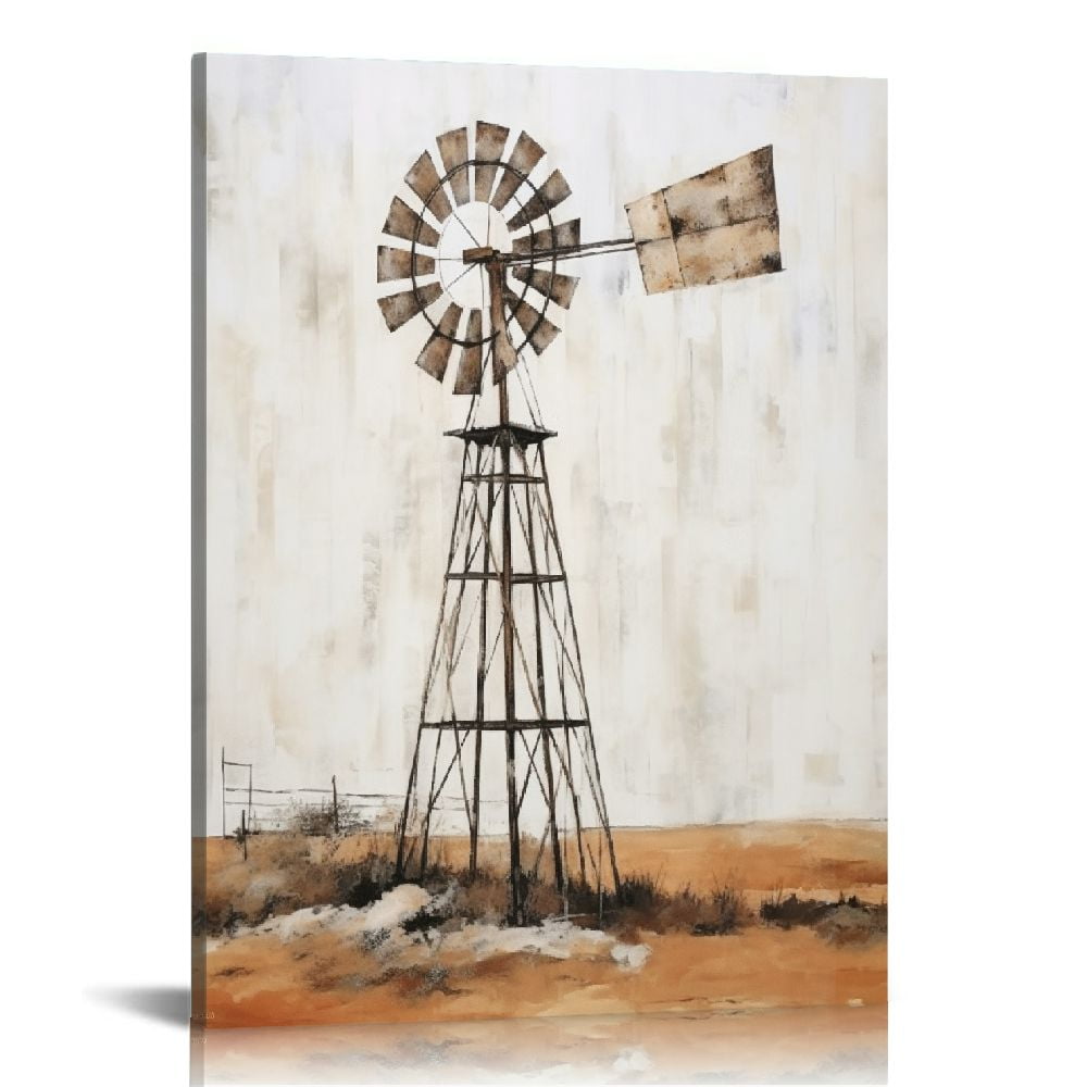 FLORID Windmill Wall Decor Modern Rustic Canvas Wall Art Paintings with ...