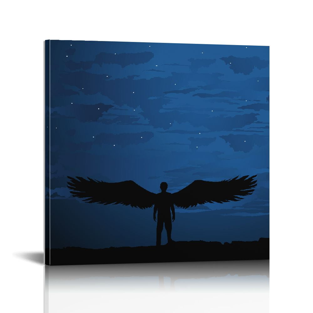 FLORID Wings Man Wall Art For Living Room, Banksy Style Wall Art ...