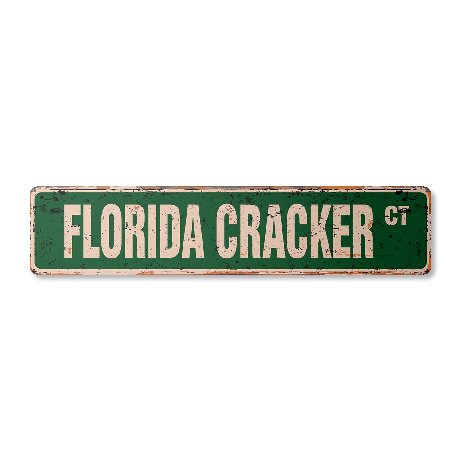 FLORIDA CRACKER Vintage Aluminum Street Sign redneck southern rebel ...
