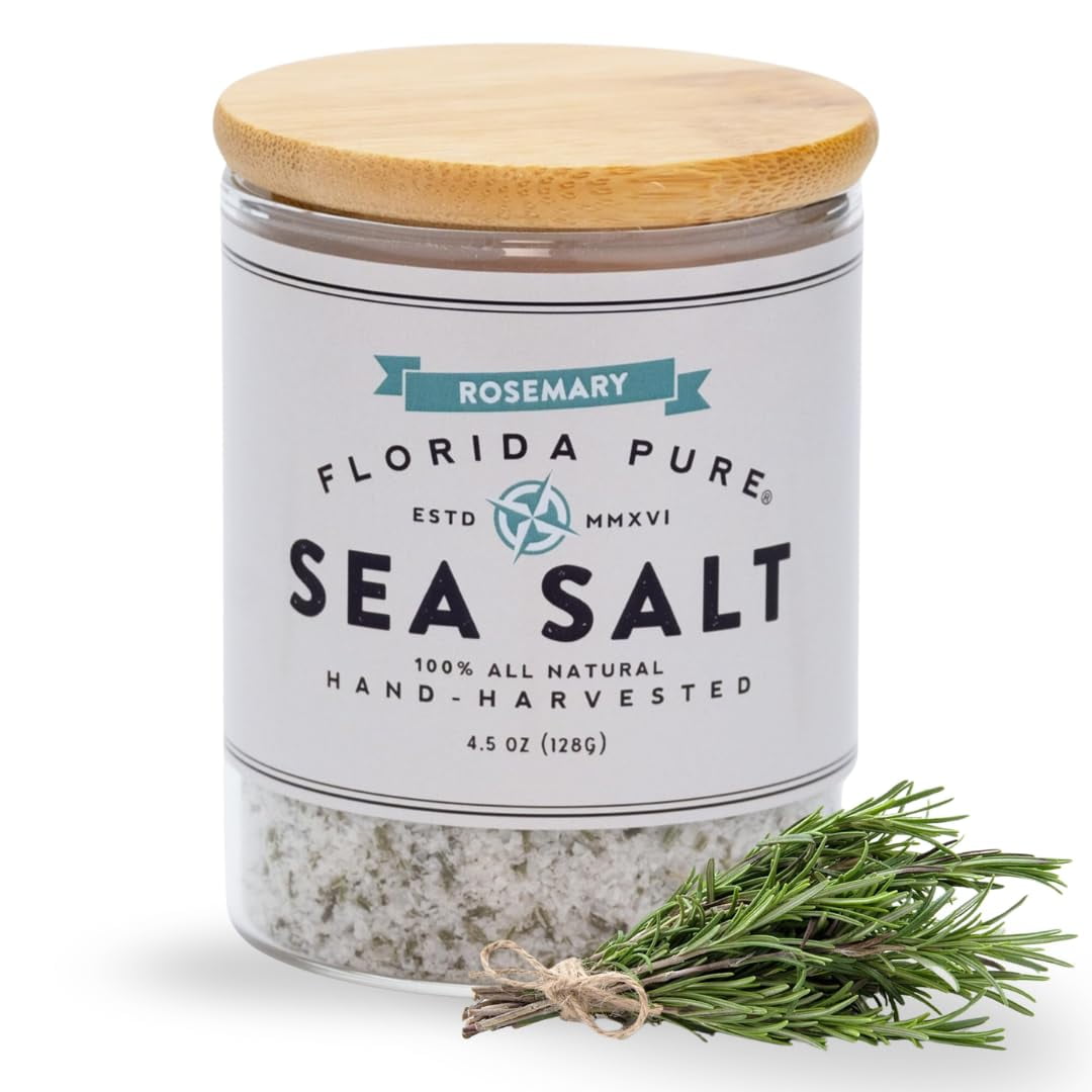 FLORIDA PURE Rosemary Sea ESF27 Salt - 80+ Mineral Sea Salt, Natural ...