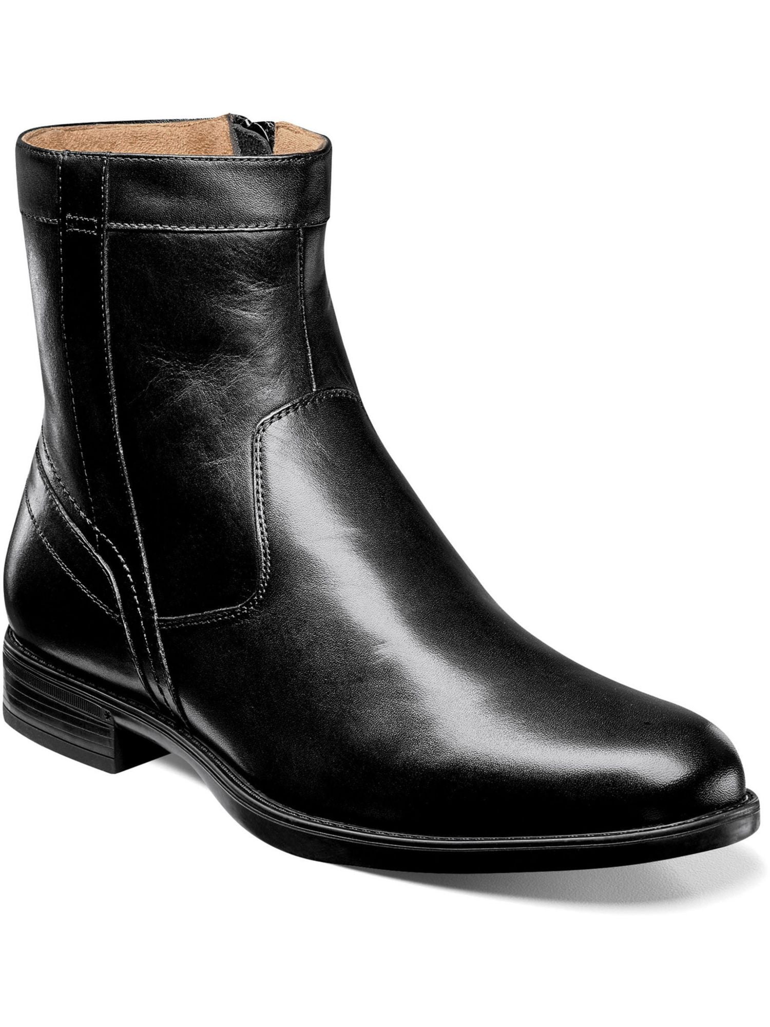 FLORSHEIM Mens Black Cushioned Removable Insole Midtown Round Toe Zip-Up Leather Boots Shoes 11 ...