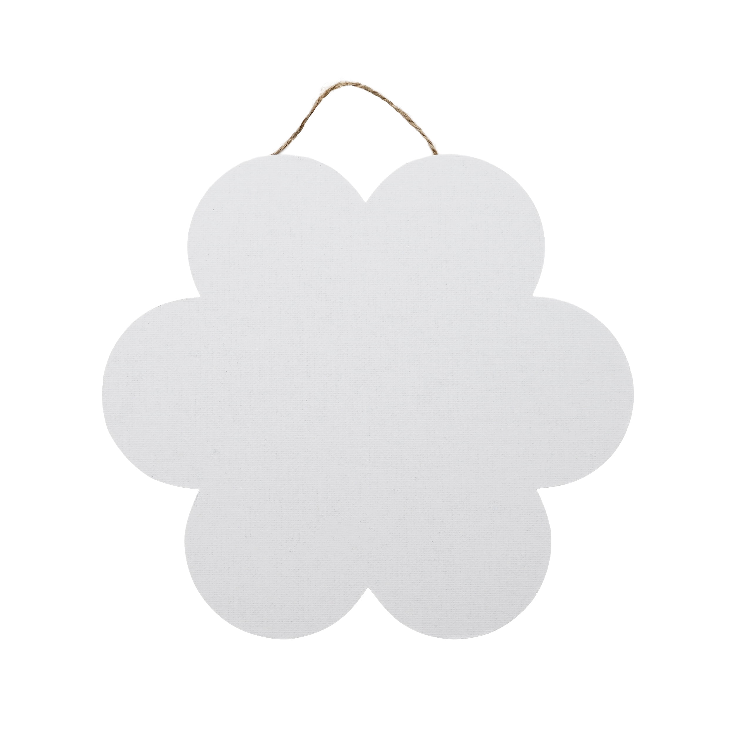 Hello Hobby White Flower-Shaped Canvas Board for Artistic Projects ...