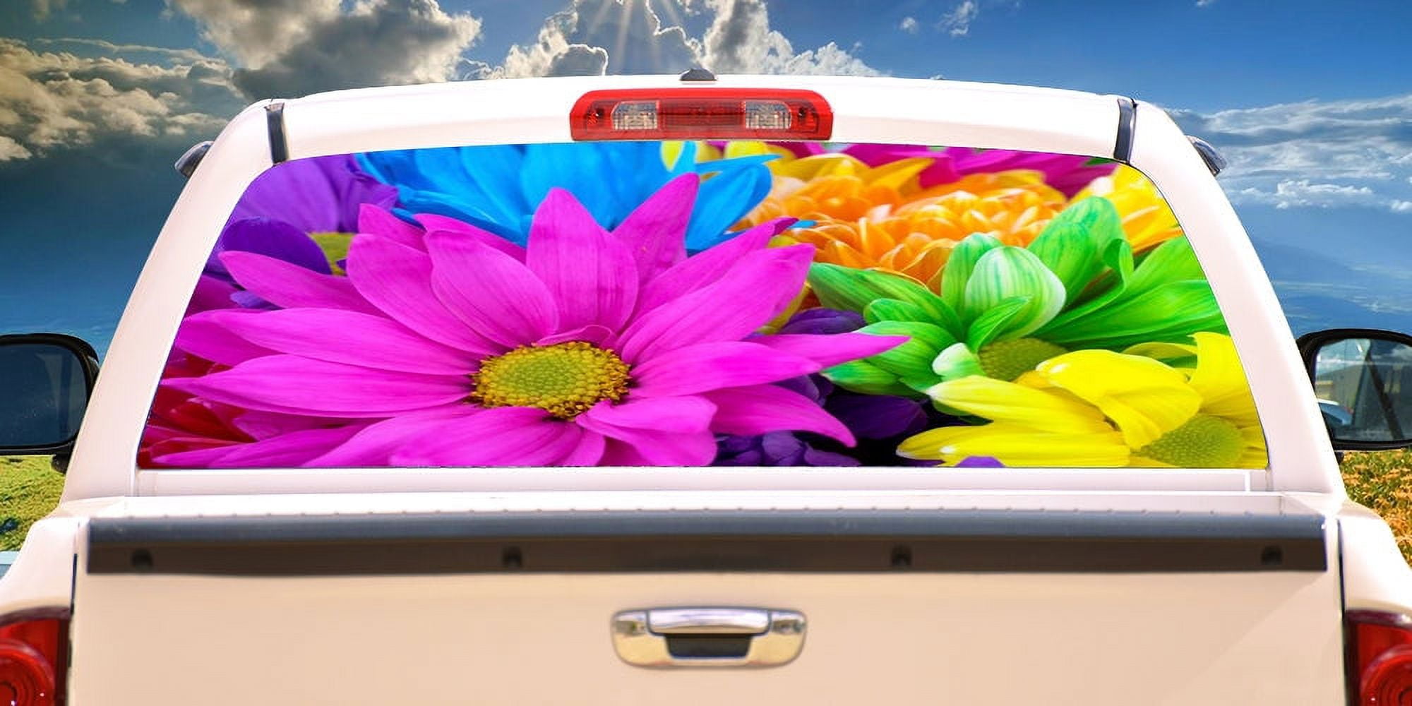 FLOWER GARDEN Rear Window Graphic back truck decal suv view thru vinyl ...