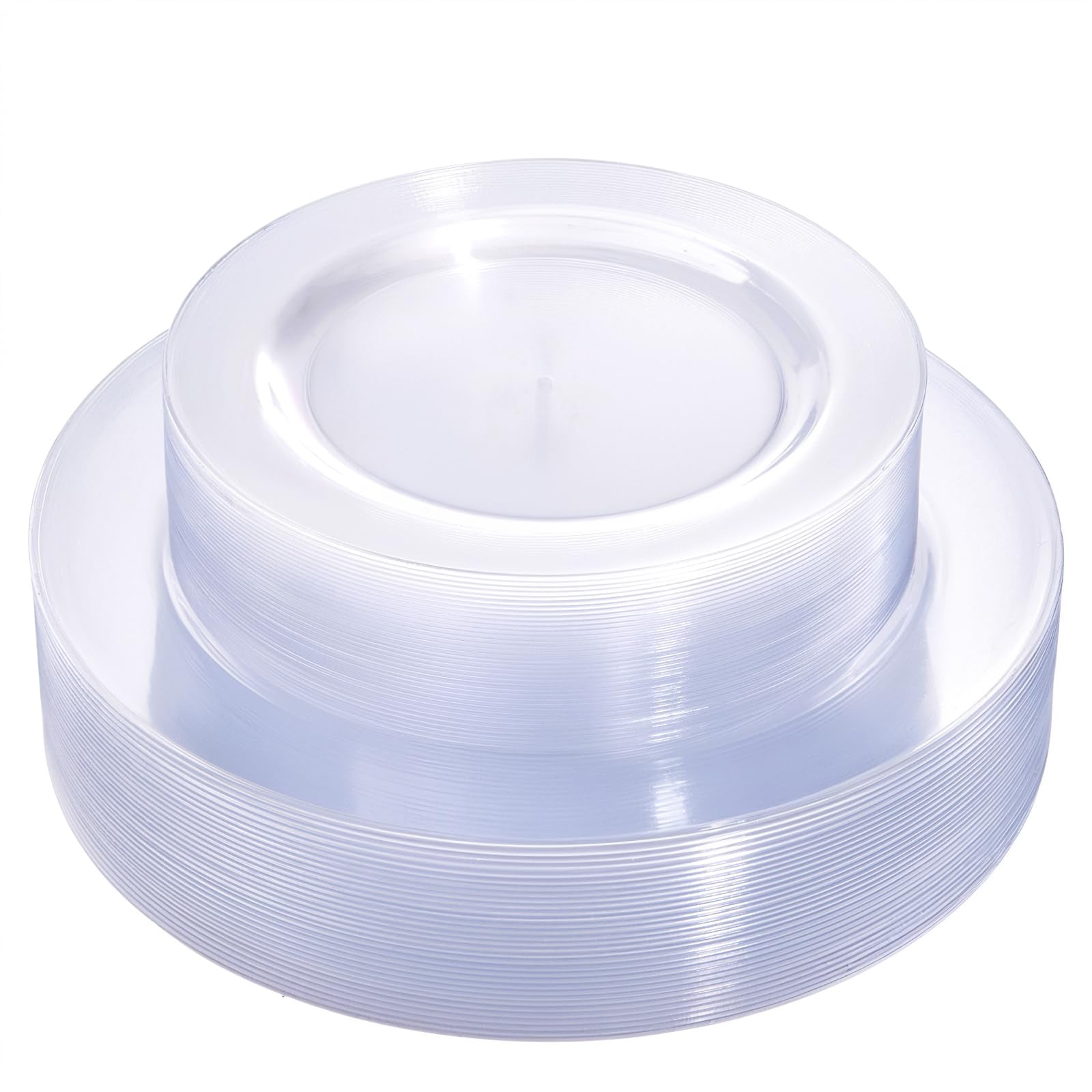 FLOWERCAT 60PCS Clear Plastic Plates - Disposable Clear Plates Heavy ...