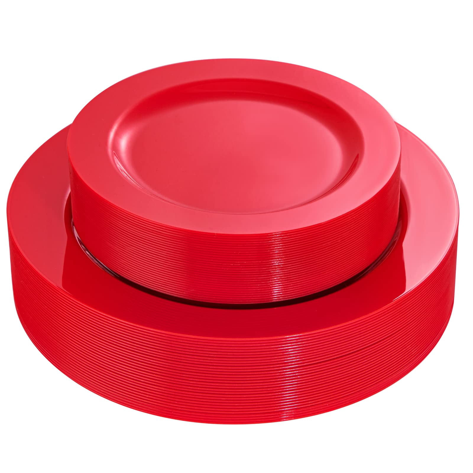 FLOWERCAT 60PCS Red Plastic IEF31 Plates - Heavy Duty Red Plates ...