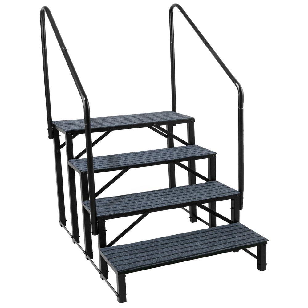 FLROHA 440lb RV Stairs 4 Steps RV Stairs Rails Carbon Steel RV Trailer ...
