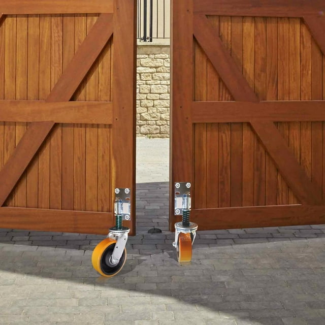 FLROHA 6"Heavy Duty Gate Caster, Spring Loaded Gate Wheel, Swivel Gate ...
