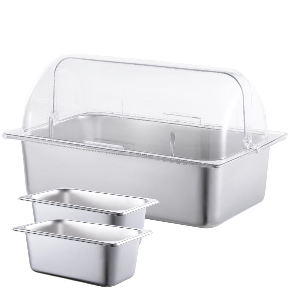 FLROHA Cold Food Buffet Server 2 Compartment Salad Dressing Appetizer ...