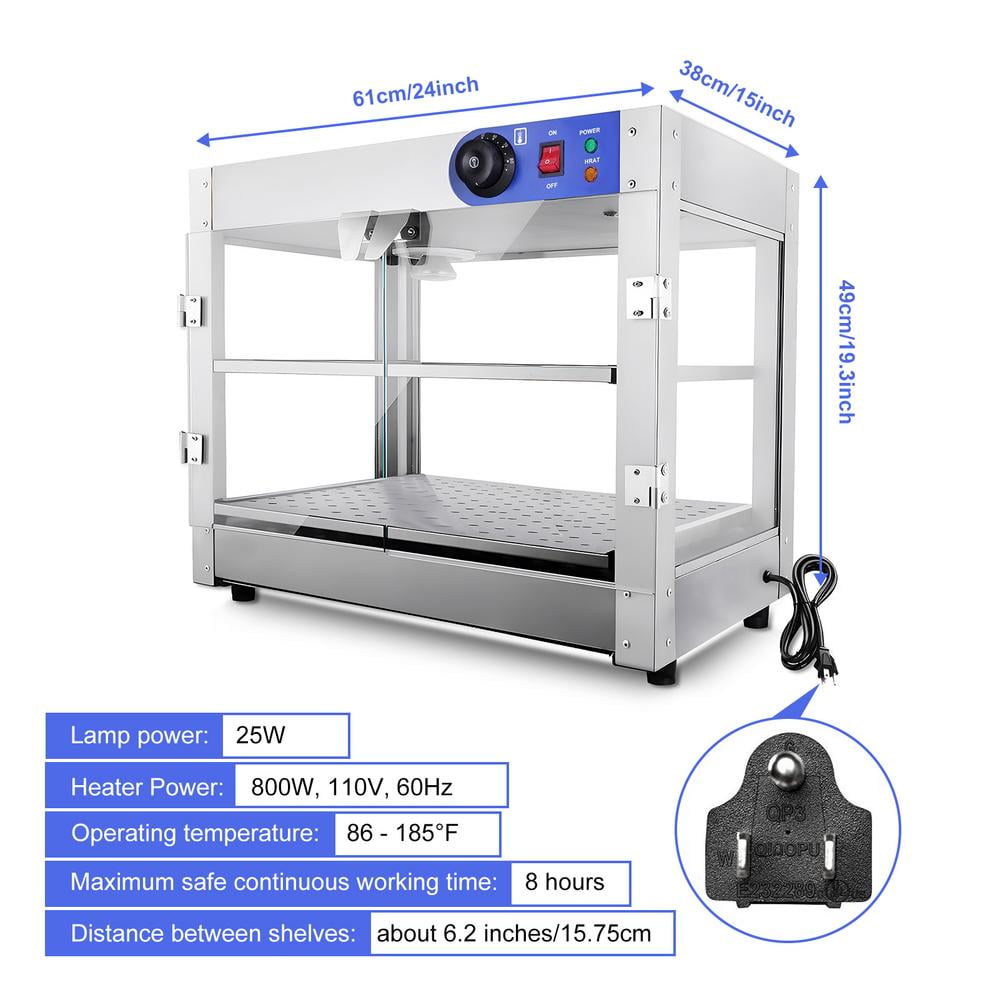 FLROHA Countertop Food Warmer 110V Door Pastry Display Case Restaurant ...