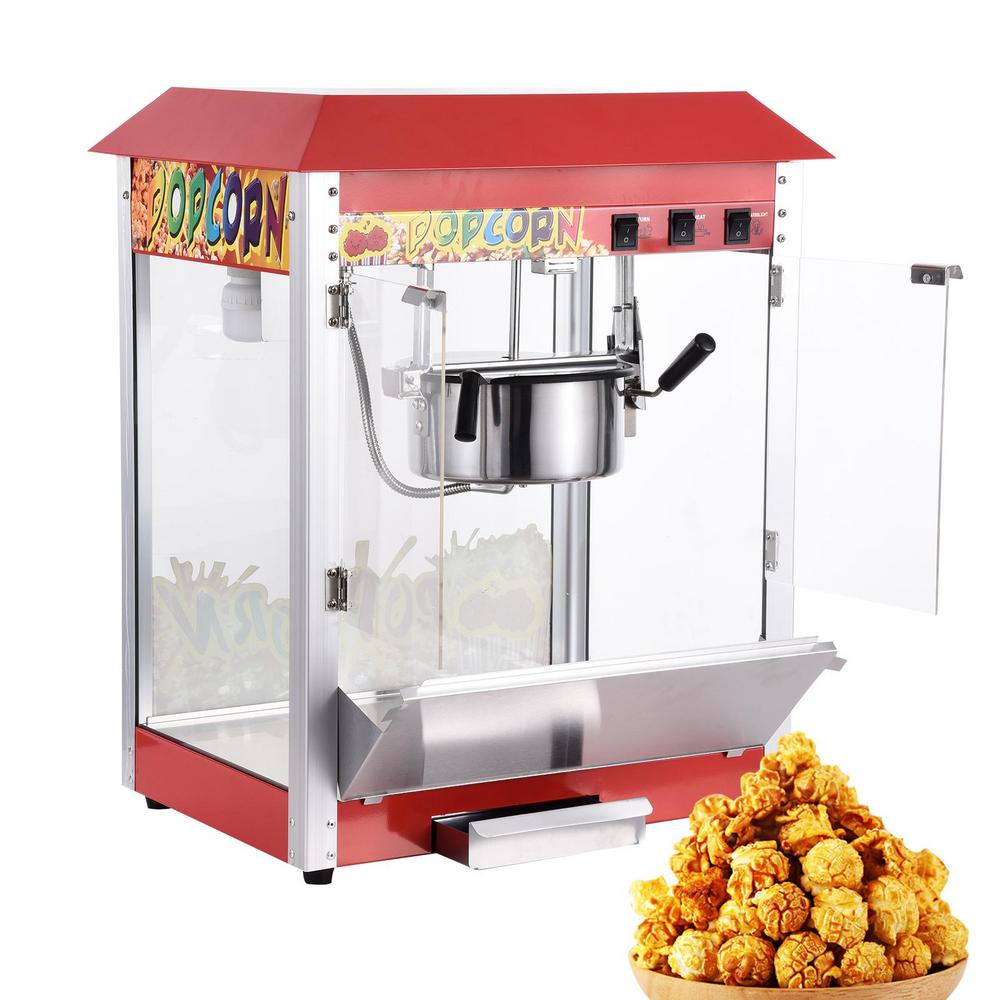 FLROHA Electric Popcorn Maker Electric Popcorn Machine Automatic 1250W ...