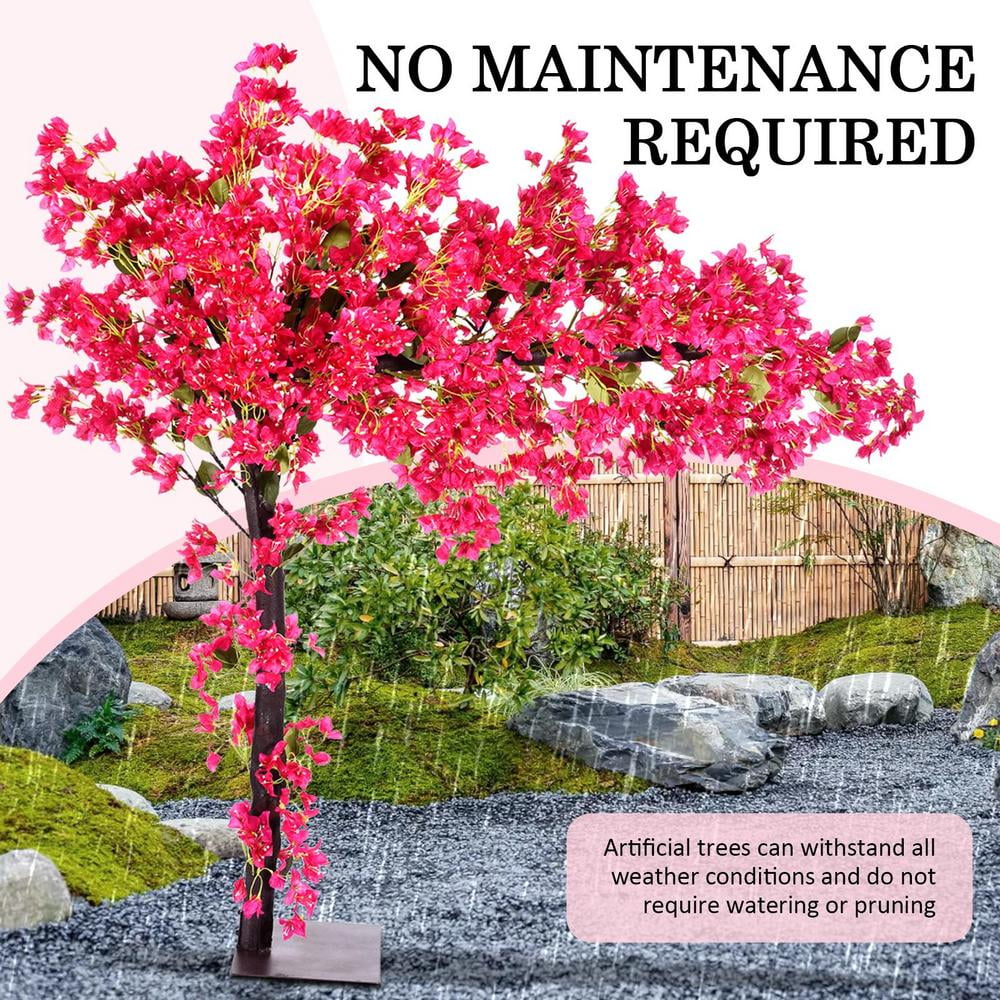 FLROHA Fake Tree, Artificial Cherry Blossom Trees Handmade Light Pink ...