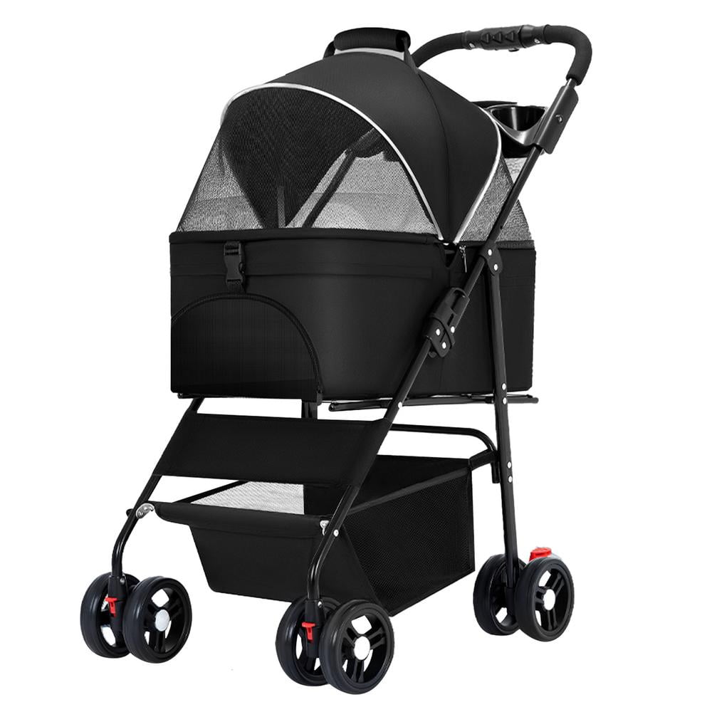 FLROHA Folding Shopping Cart Folding Pet Carts with Wheels 66 Lb ...