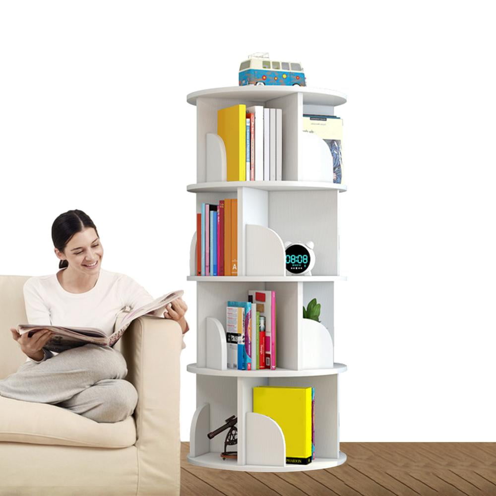 FLROHA Revolving Bookcase Standing Book Shelf Organizer 360 Display ...