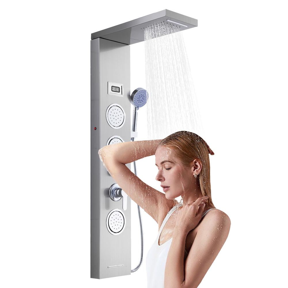 FLROHA Shower Panel Smart Digital LED Shower System with Body Jets ...