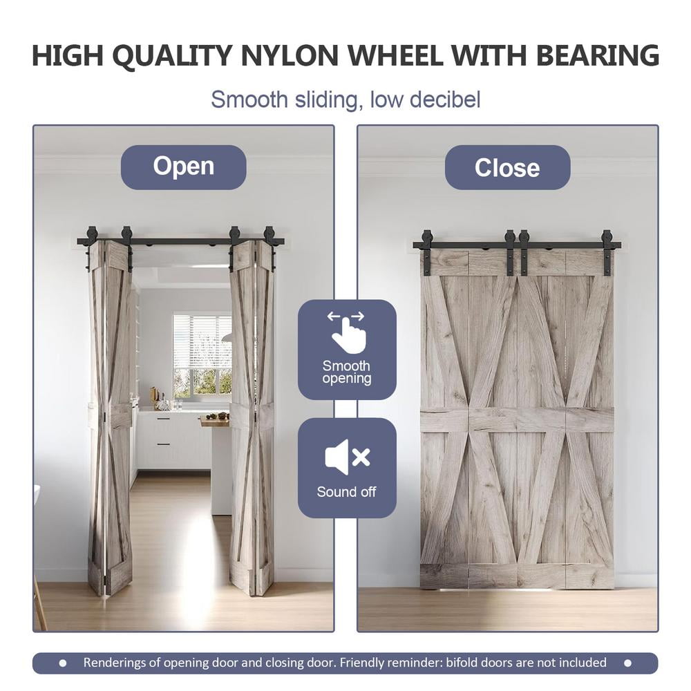 FLROHA Sliding Barn Door Kit Barn Door Track and Hardware Set 58 Inches ...