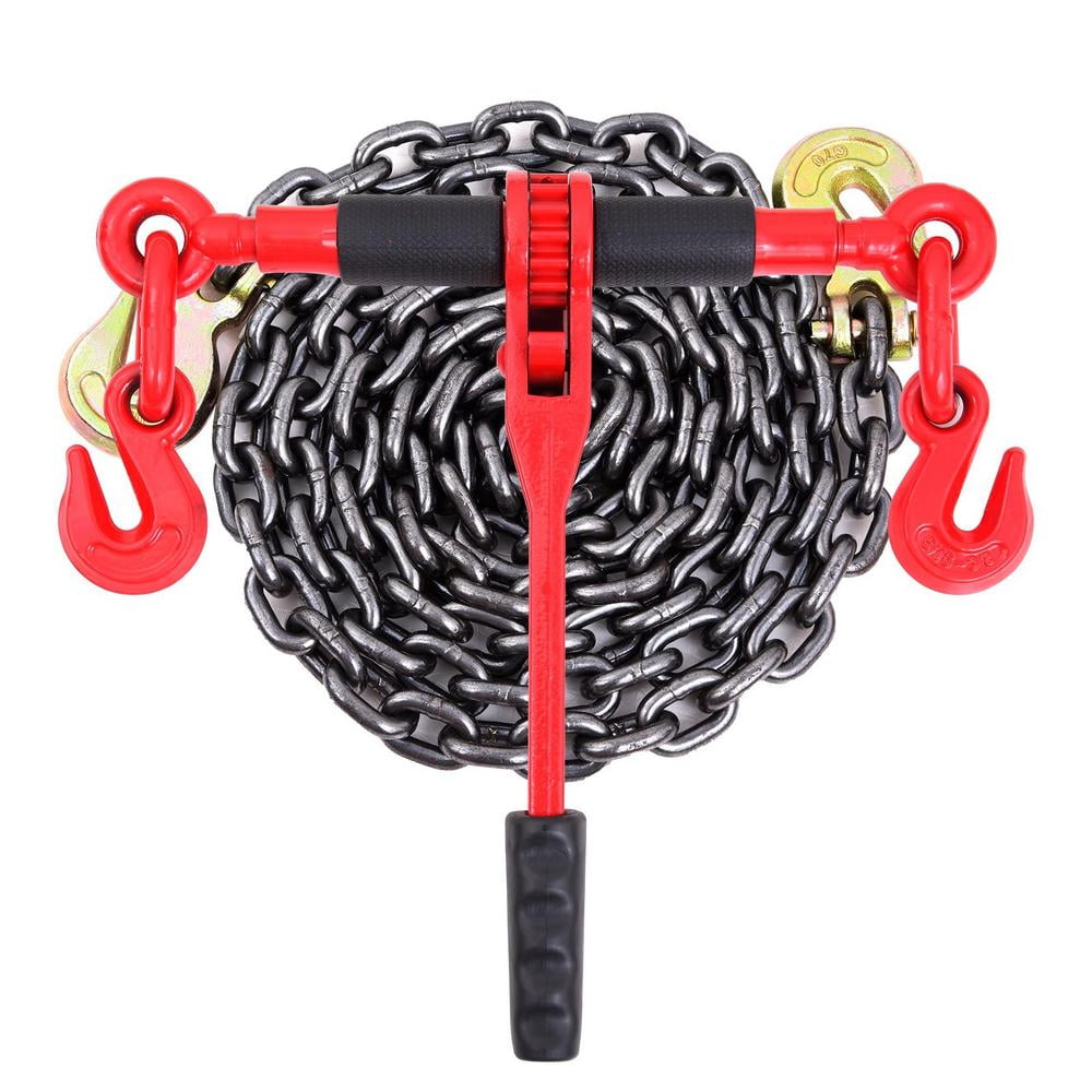 FLROHA Transport Binder Chain, 5/16'' - 3/8'' Tow Chain with Grab Hooks, 4900lbs Safe Working ...