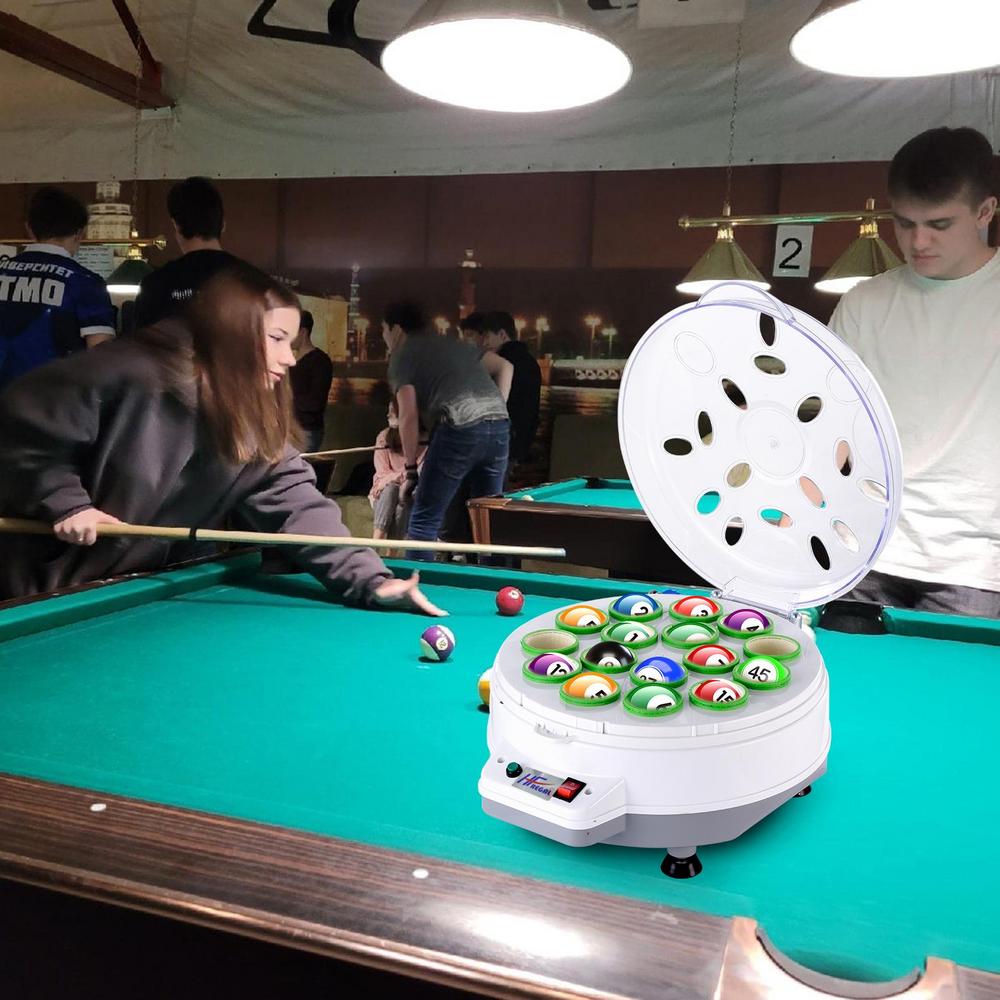 FLROHA Upgraded PU+Plastic Pool Ball Cleaning Machine Electric Billiard ...