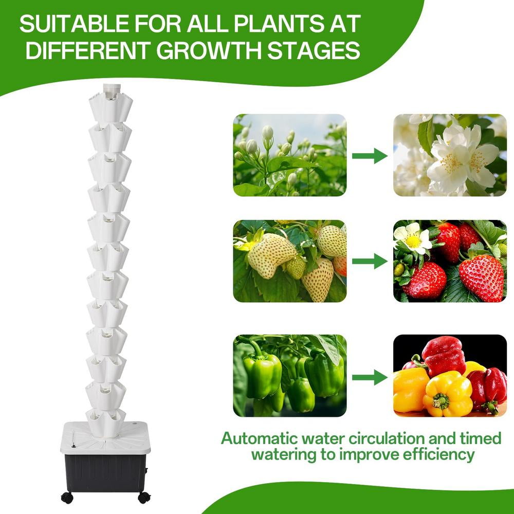 FLROHA Vertical Hydroponic Planter 12 Layered Hydroponic Tower ...