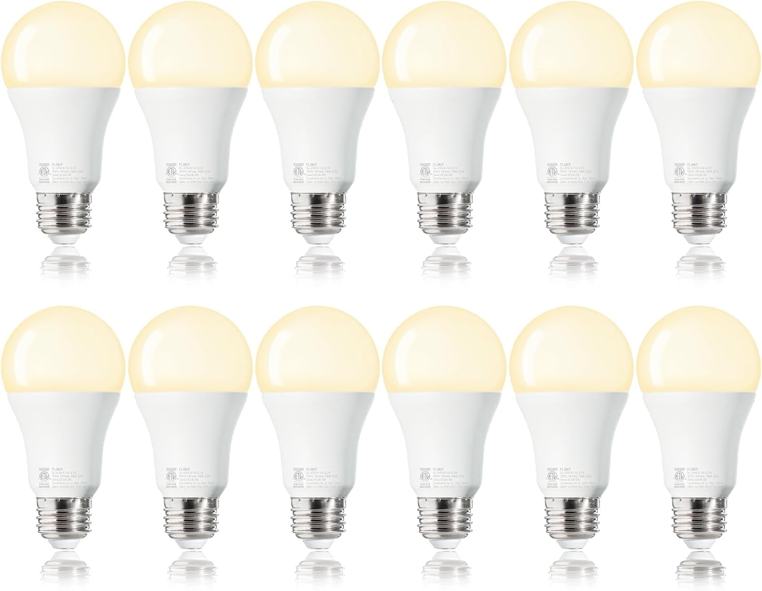 FLSNT 100W Equivalent A19 LED Light Bulbs, Efficient 14W, 1500Lumens, 2700K Soft White, CRI82 ...