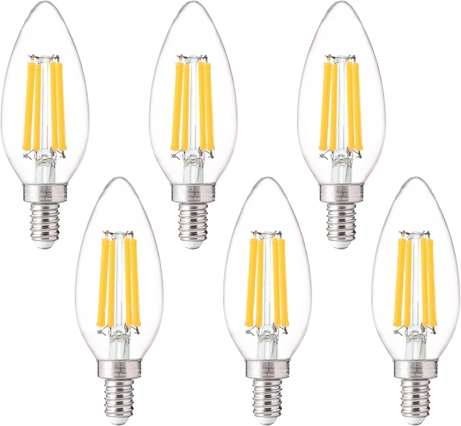 FLSNT 100W Equivalent Candelabra B11 LED Bulbs 5000K Daylight, Dimmable ...