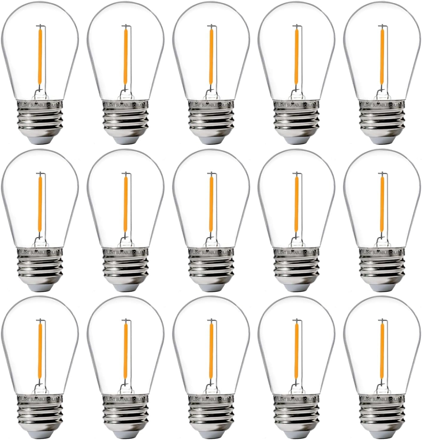 FLSNT Outdoor LED String Light Bulbs, S14 Replacement Bulbs, 2200K Warm ...
