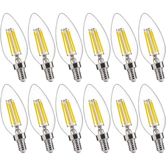 IYFFDFE-E12 Dimmable 60W Equivalent LED Chandelier Light Bulbs, 4.5W ...