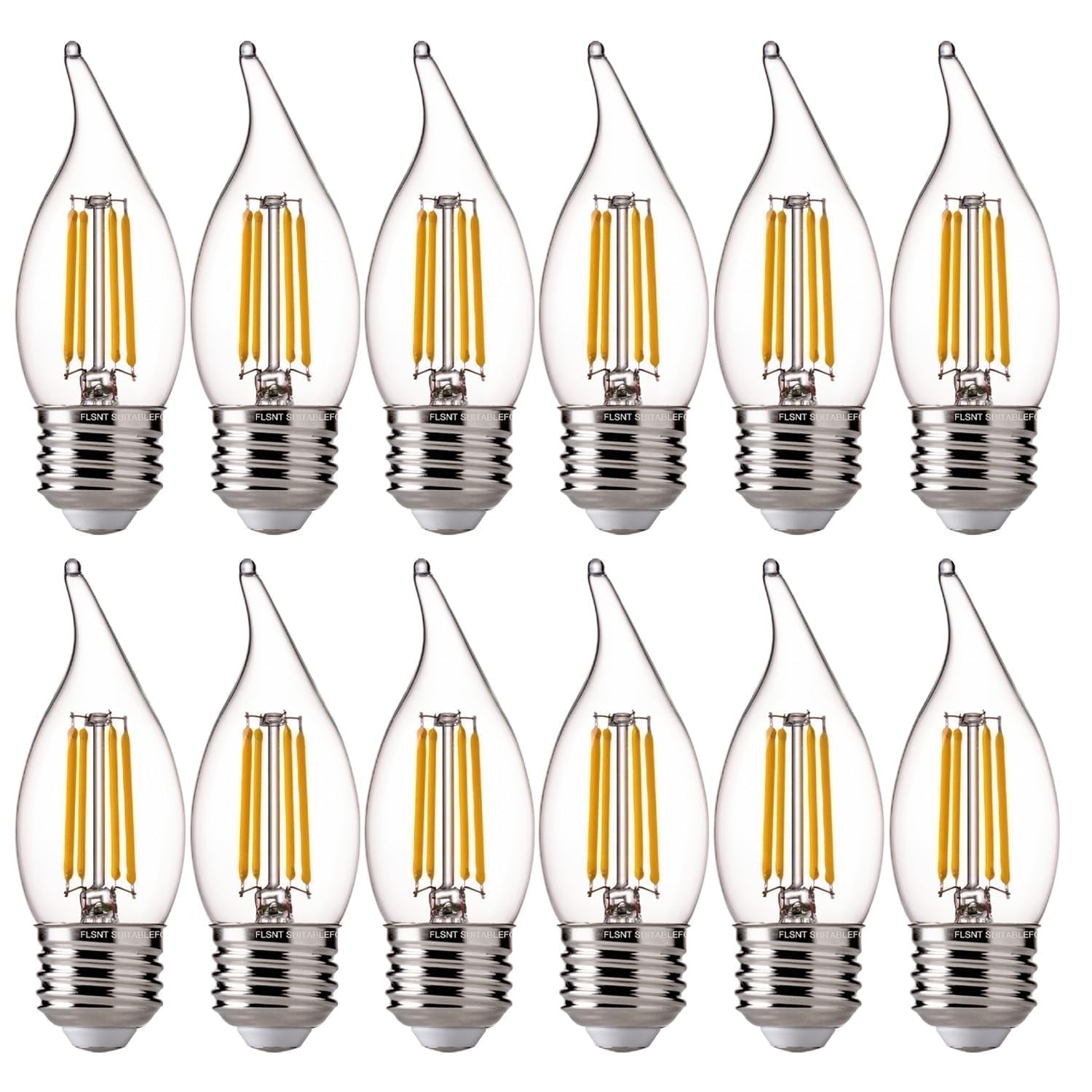 60 Watts Equivalent LED Chandelier Light Bulbs, Dimmable CA11 LED E26 ...
