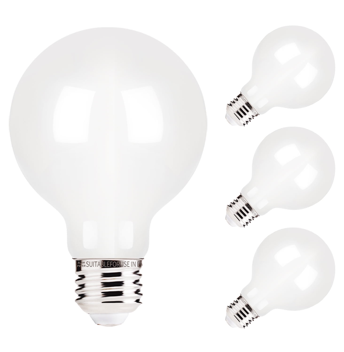 4 Pack G25 LED Globe Edison Bulbs for Bathroom Vanity & Mirror Lighting ...