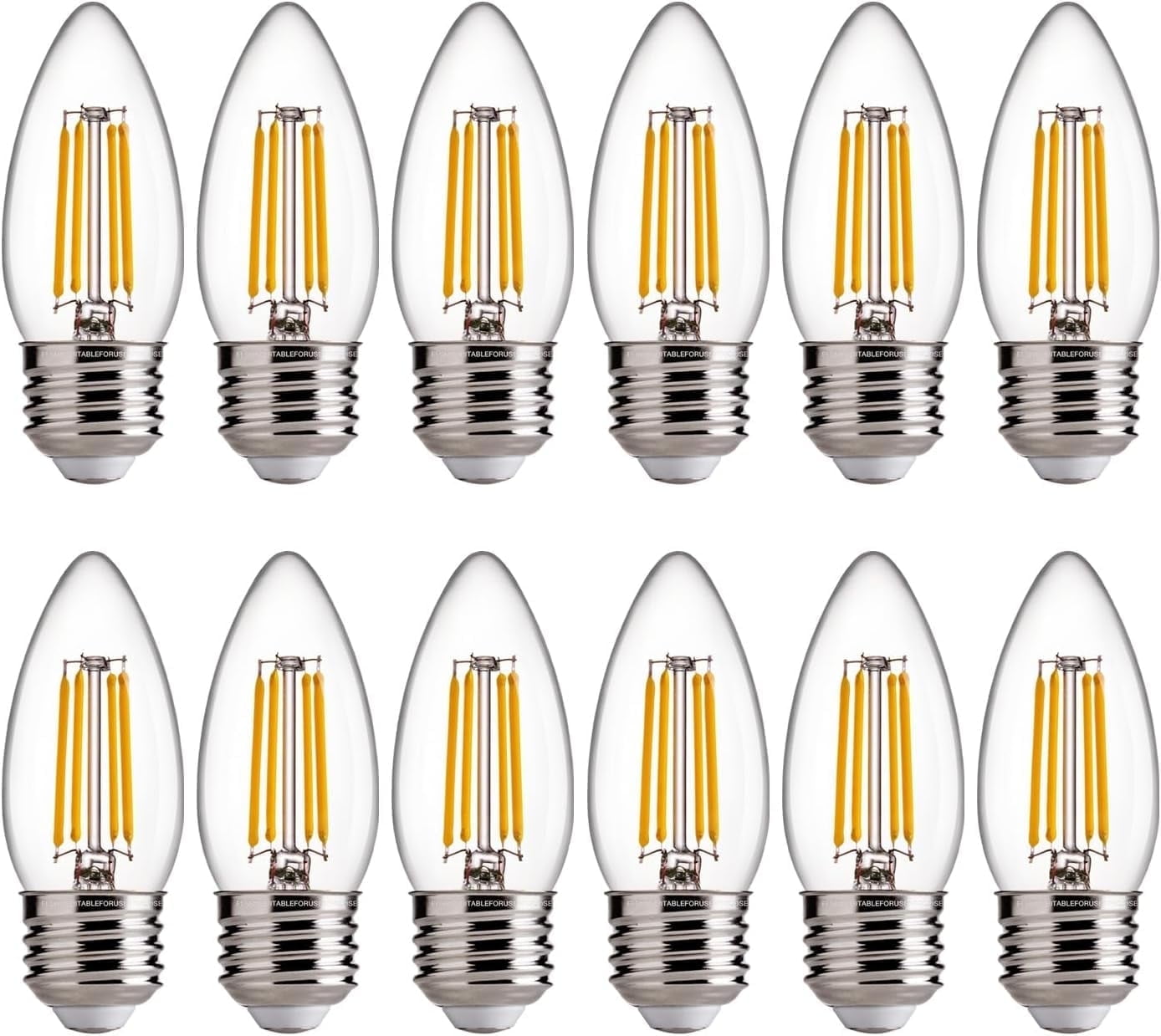 FLSNT B11 E26 LED Candle Light Bulbs 60W Equivalent, Dimmable ...