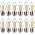 B11 E26 LED Candle Light Bulbs 60W Equivalent, Dimmable Decorative ...