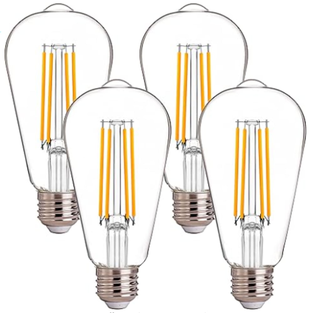 FLSNT LED Edison Bulbs, 8 Watts, 100W Eqv. Dimmable, ST19 Shape, E26 ...