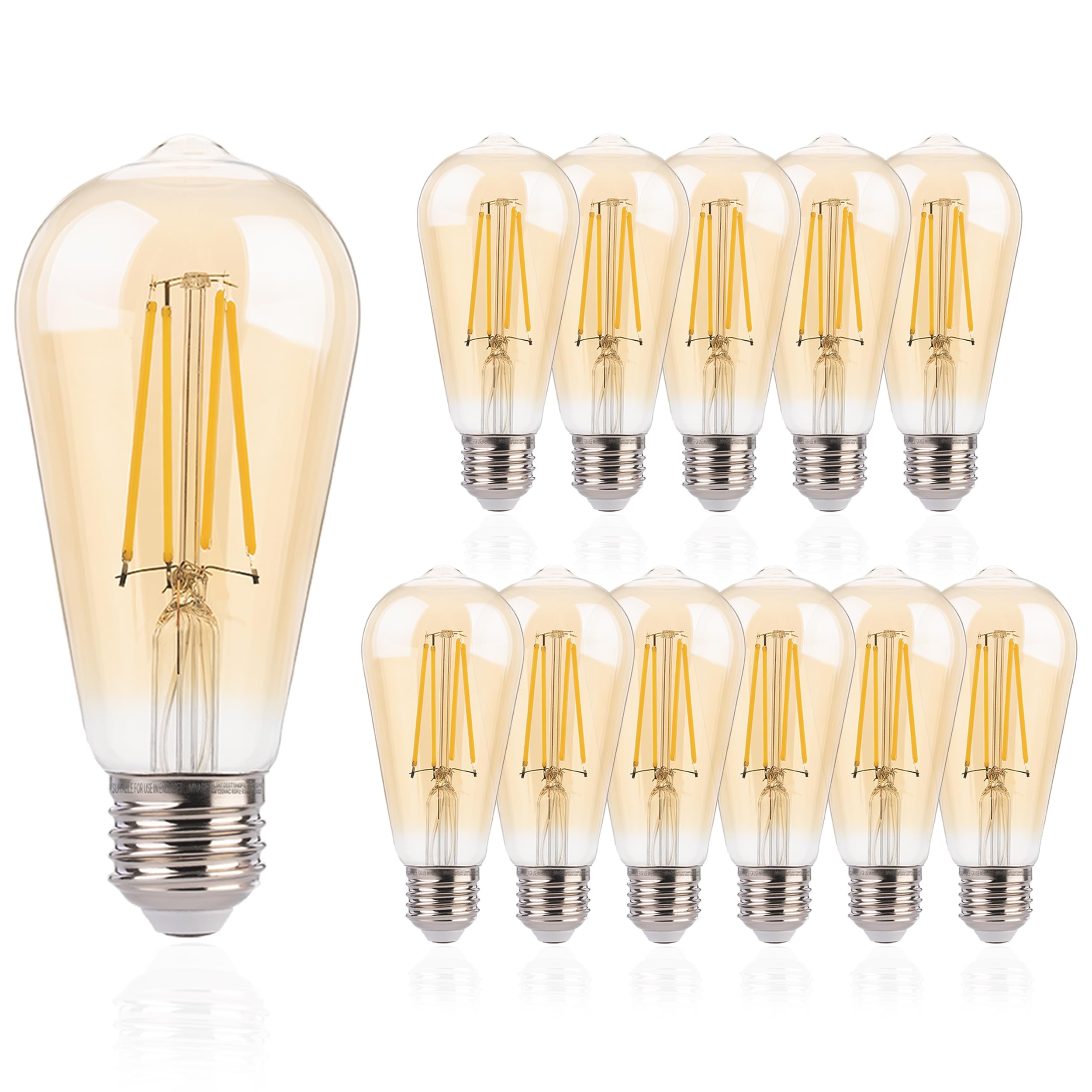 FLSNT ST19 LED Edison Bulbs 40W Equivalent, 4W Glass Vintage Light ...