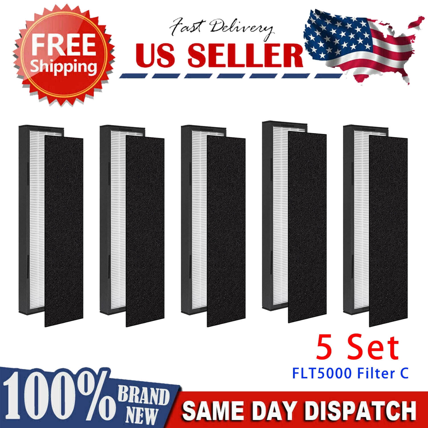 FLT5000 Filter C True HEPA Replacement Filter, Compatible with ...