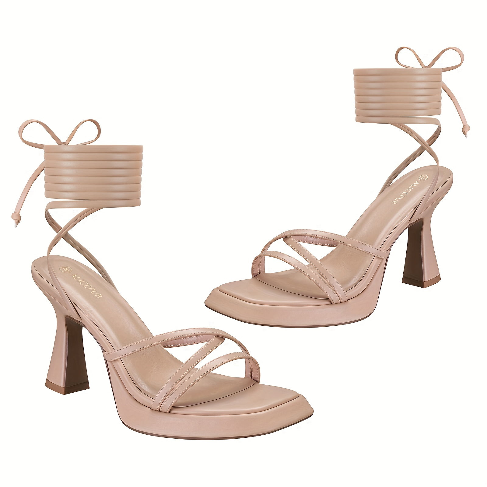 FLTHDD ALICEPUB Black Strappy Heels For Women Stiletto Heels For Women ...