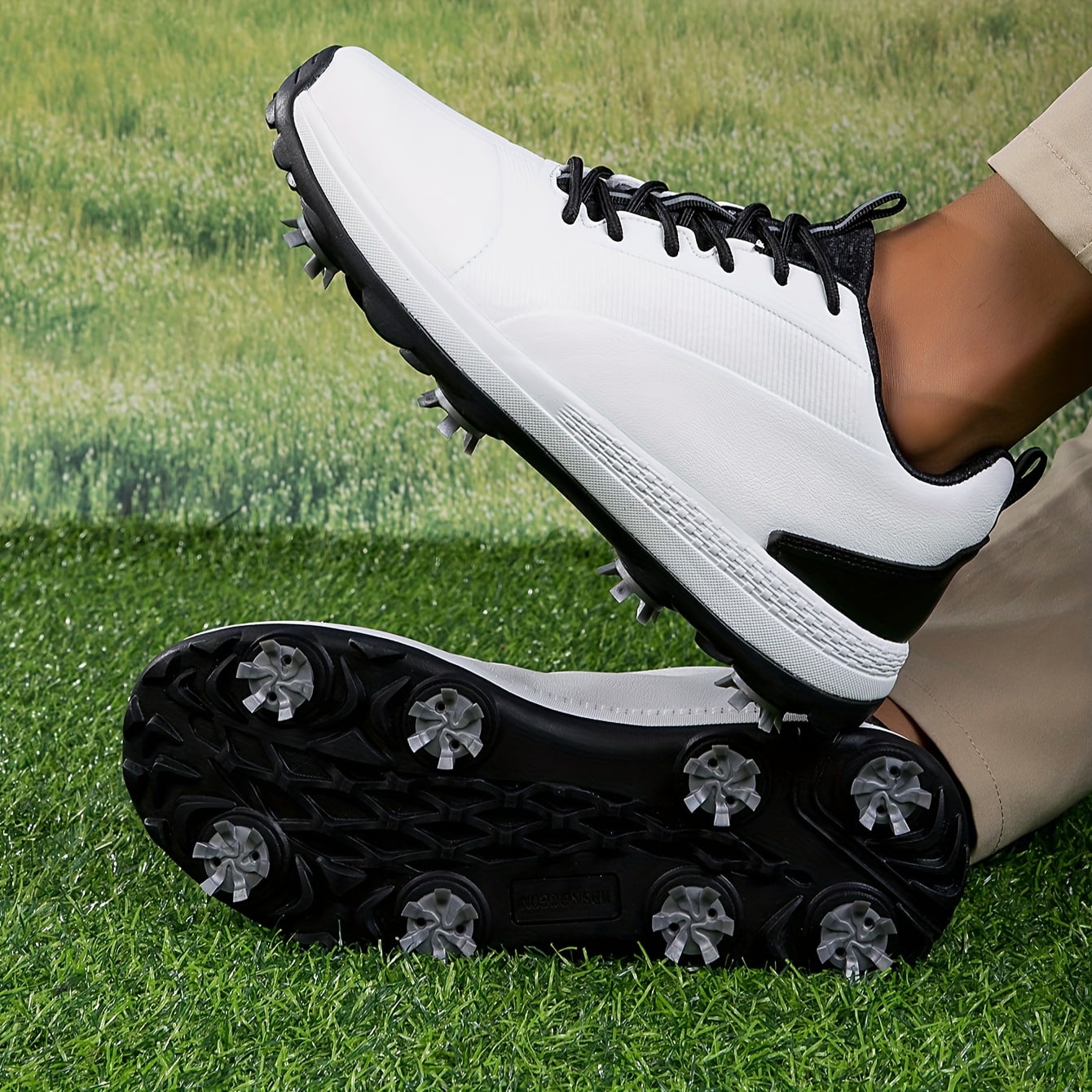 FLTHDD Men‘s Professional Lightweight Golf Shoes with Removable Spike ...