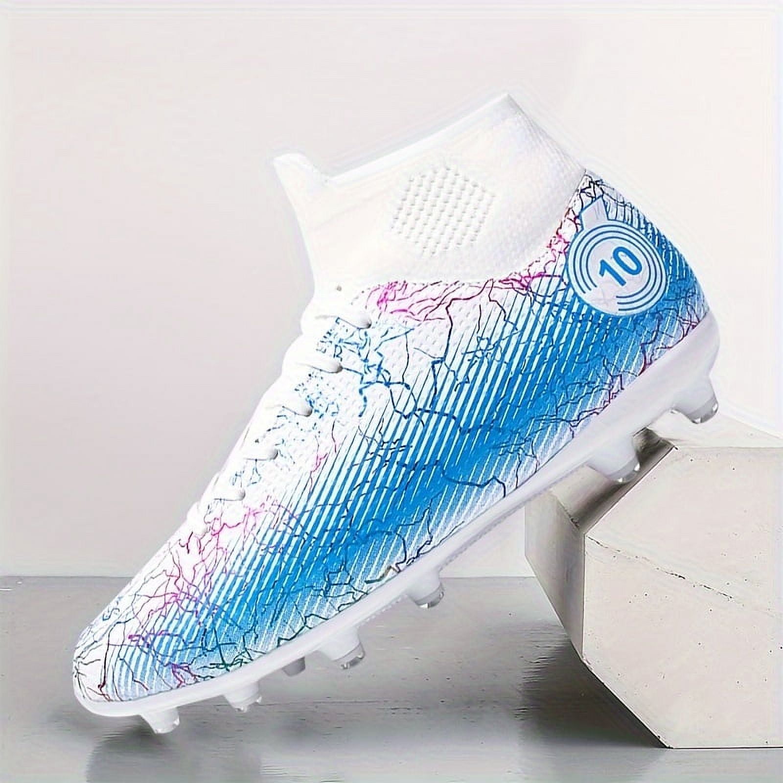 FLTHDD Men‘s Trendy High Top Non Slip AG Football Cleat Professional Comfy Outdoor Breathable ...