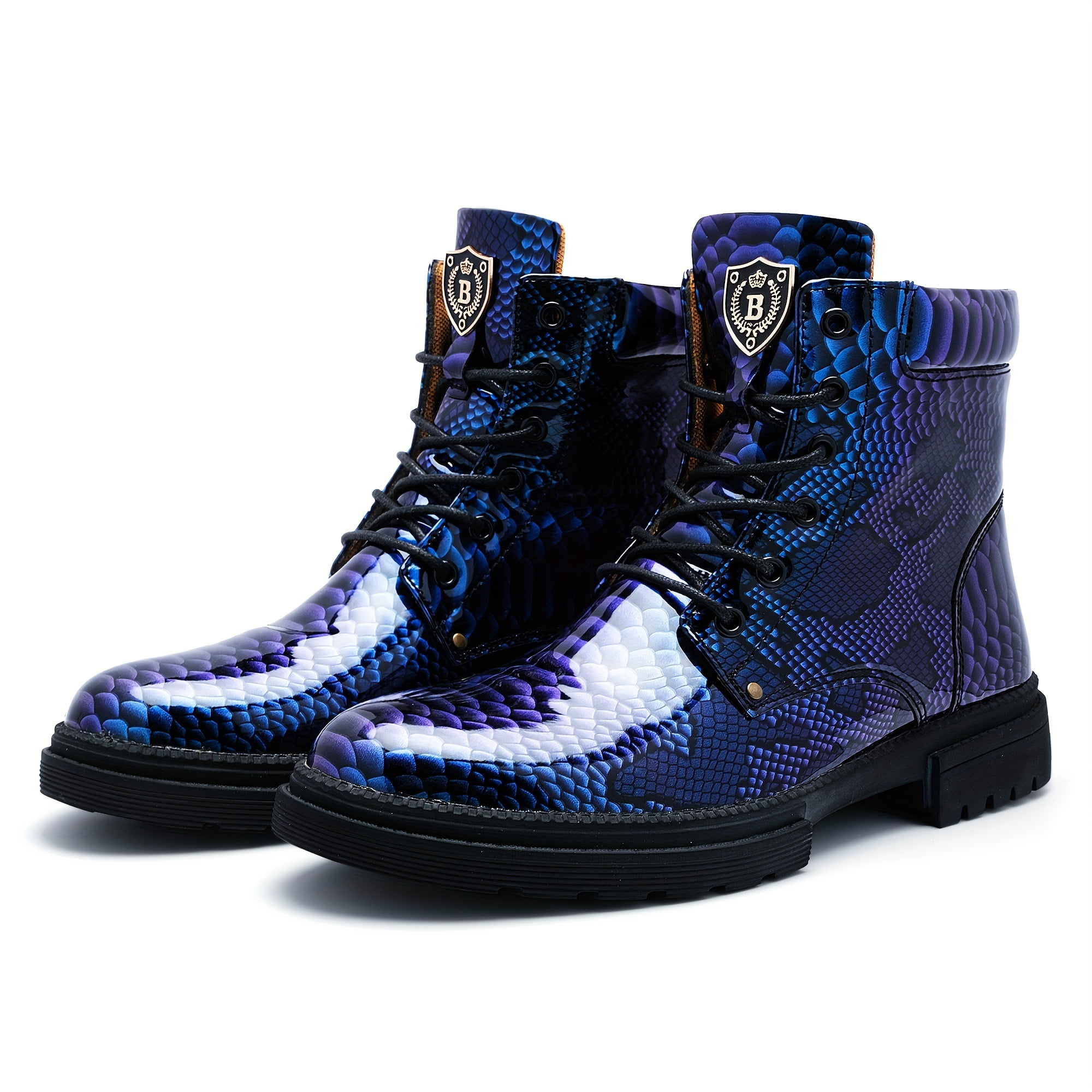 FLTHDD Men‘s Trendy High Top Riding Boots Comfy Non Slip Durable ...