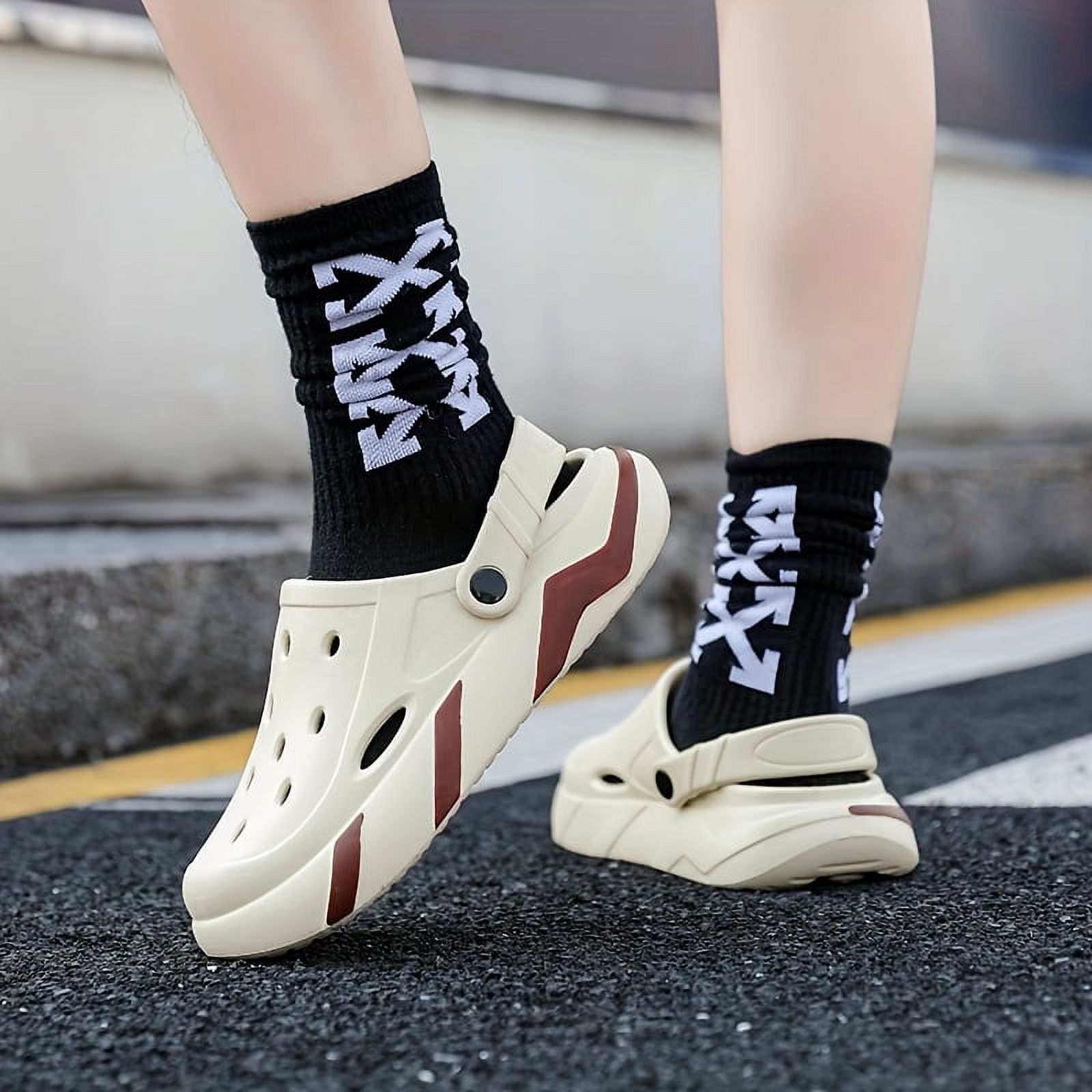 FLTHDD Women‘s Colorblock EVA Clogs Soft Sole Platform Slip On Two-way ...