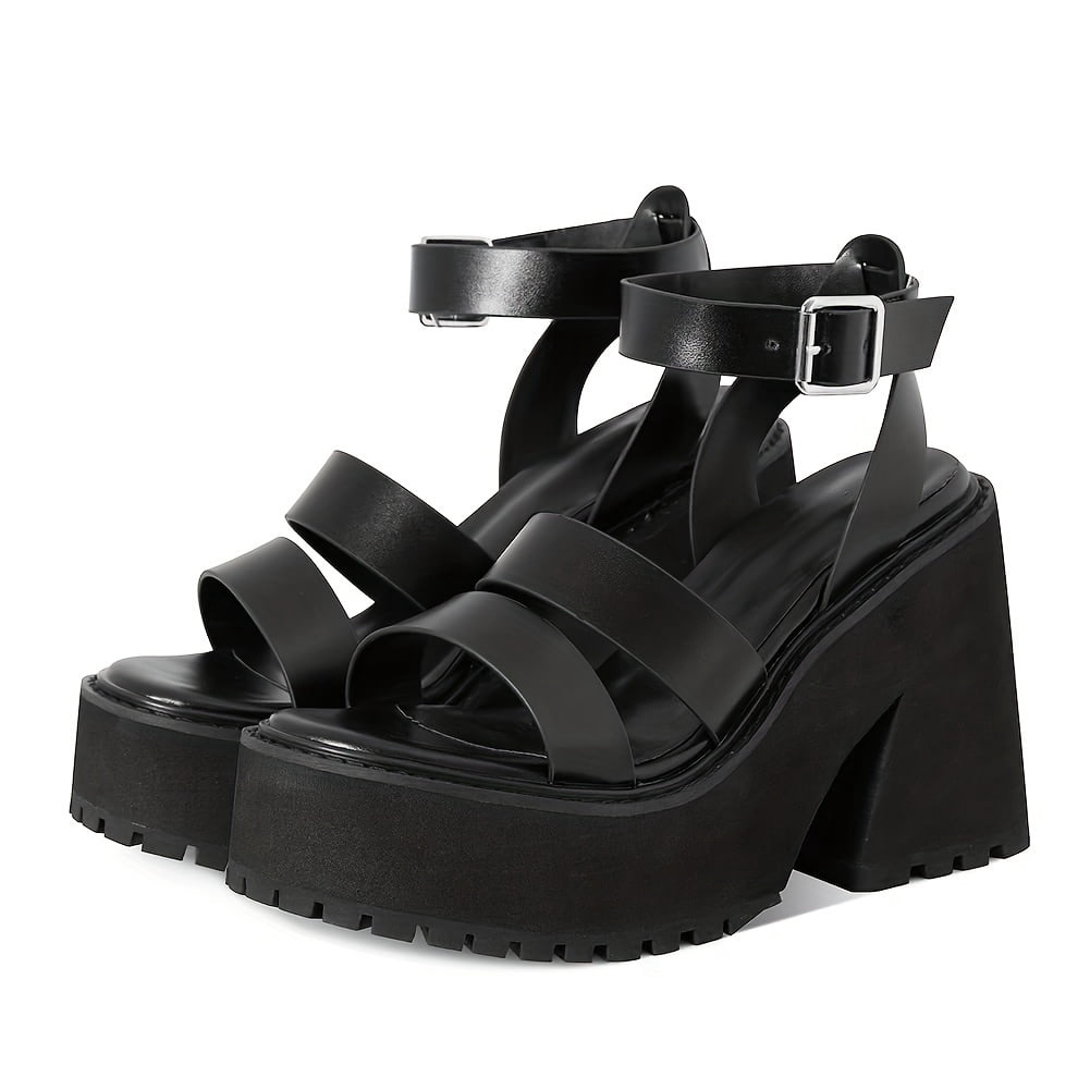 FLTHDD Women‘s Platform Sandals Comfort Open-Toe Chunky Heel Fashion ...