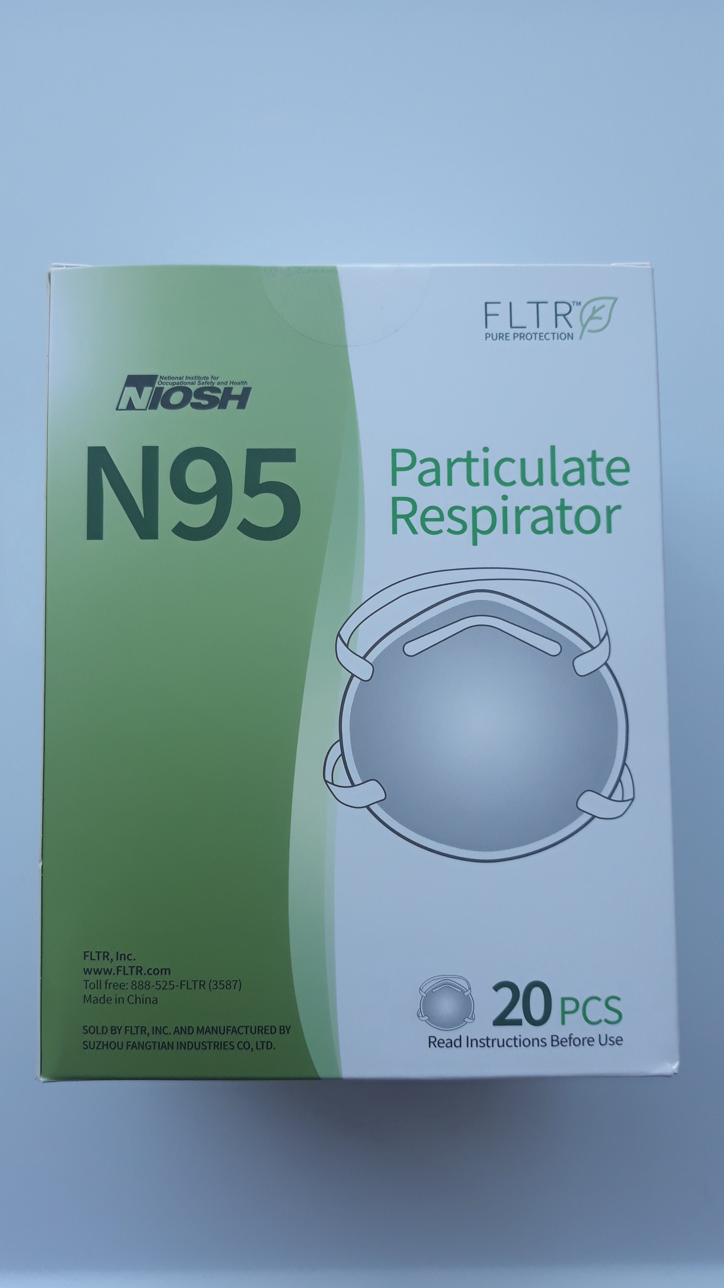 Pack of 20 FLTR NIOSH Certified N95 Respirator Face Mask - Walmart.com