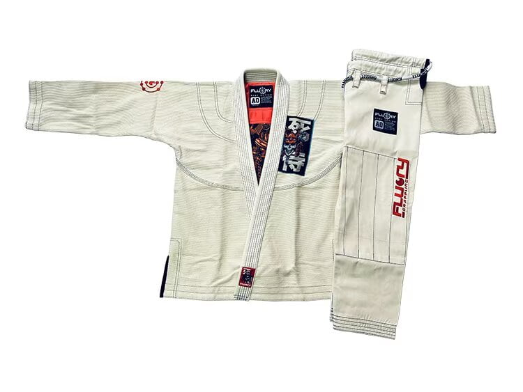 FLUORY Adult All Around Brazilian Jiu Jitsu BJJ Gi with Text Embroidery ...