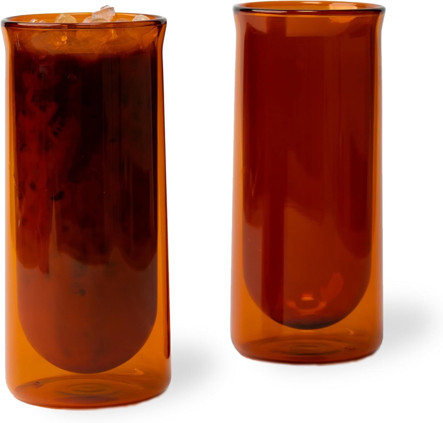 FLUR Iced Coffee Glasses (Set of 2) Perfect for Iced Coffee, Cold Brew ...