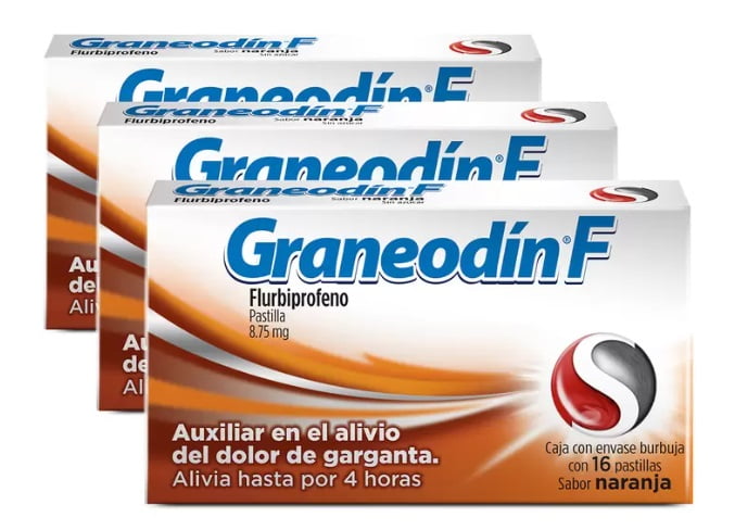 FLURBIPROFENO GRANEODIN F 3 CAJAS DE PASTILLAS 8.75 MG 16 PIECE ...